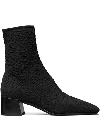 Tory Burch bottines à motif monogrammé 45 mm - Noir