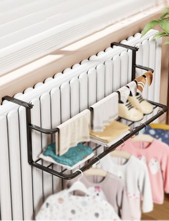 Generic Verstellbarer Heizk&ouml;rper-W&auml;schest&auml;nder, Heizk&ouml;rper-W&auml;schest&auml;nder, ausziehbarer H&auml;ngest&auml;nder, Doppellagiges Trocknen, for Wohnzimmer und Schlafzimmer(B