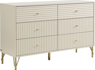 Vente-Unique Commode 6 tiroirs - Beige - LOUREO
