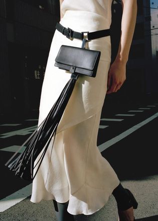 Mango Ceinture 100 % cuir avec porte-monnaie amovible noir - Femme - S - MANGO