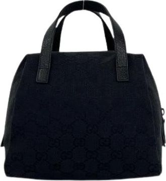 Gucci Sac &agrave; main Pre-owned en toile et cuir GG - Femme - Pre-owned - Noir - Taille: ONE Size