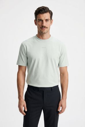 HUGO BOSS T-Shirt HUGO, Herren, Gr. XXL, light, pastel gr&uuml;n331, Single Jersey, Obermaterial: 100% Baumwolle, unifarben, relaxed fit normal, Rundhals, abgesteppt