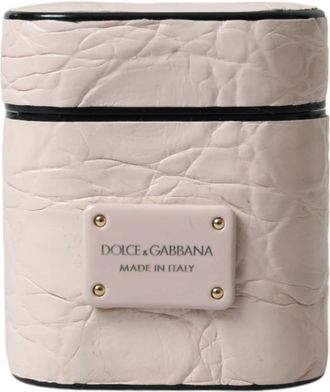 Dolce & Gabbana Hellrosa Leder Airpods H&uuml;lle - - Accessories - unisex - Rosa - ONE SIZE