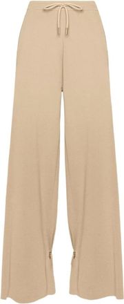 Elena Miro Femme, Pantalons, Beige, Taille: 46 FR Pantalon en maille &agrave; jambes larges