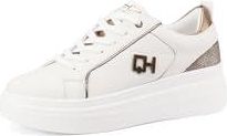 Queen Helena Chaussures en Cuir Femmes Chaussures de Gymnastique &agrave; Plateforme QH8001, Blanc, 38 EU