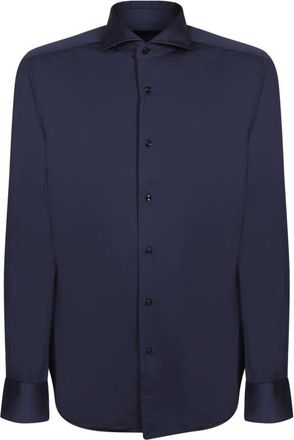 Dell'Oglio Homme, Chemises, Bleu, Taille: S Chemise en coton &agrave; manches longues