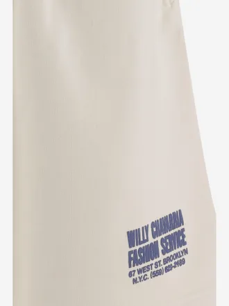 Willy Chavarria Mens Cotton Shorts Ivory