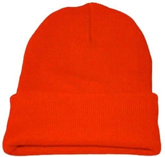 Generic Bonnet de ski chaud unisexe en tricot - Slouchy Hop Hip - Casquette de baseball dhiver, Orange, Taille unique