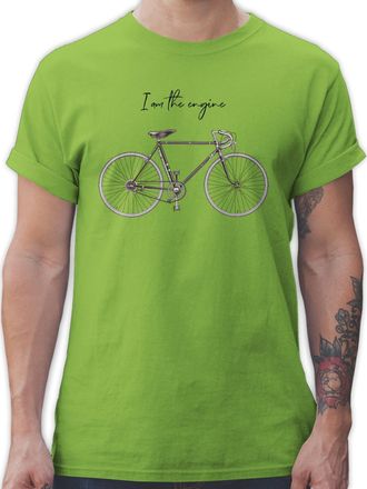 Shirtracer T-Shirt Herren - Fahrrad Bekleidung Radsport - I am The Engine I Rennrad I Geschenk Radfahrer I Fahrradliebhaber I Cycling - L - Hellgr&uuml;n - fahrradshi