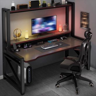 Generic Schreibtisch mit Ablagef&auml;chern, Moderner Gaming PC Tisch, Gro&szlig;er Arbeitsplatz for Homeoffice, Dokumente, Schreibwaren und Topfpflanzen