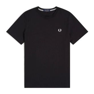 Fred Perry T-shirt &agrave; col rond - Homme - Tops - Noir - Taille: S