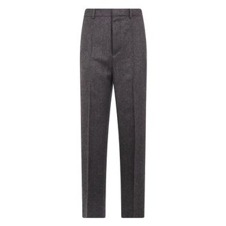 Maison Margiela Pantalon en laine &agrave; chevrons - Homme - Pantalons - Brun - Taille: L