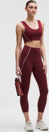 lululemon Legging Wunder Train No Line taille haute &agrave; finitions passepoil&eacute;es pour Femmes - 64 cm - Burgundy - Taille 14