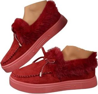 Generic Bottes dhiver pour femme, doubl&eacute;es de fourrure, bottines &agrave; enfiler pour la neige, chaudes et confortables, doubl&eacute;es, &eacute;paississantes, pour la marche, l