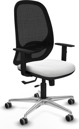 Piqueras y Crespo Schreibtischstuhl, wei&szlig;, zylindrisch, mit 1D-Armlehnen, h&ouml;henverstellbare Lendenwirbelst&uuml;tze, ausgestattet mit Syncro/Translack und Schneideschaum, Sc