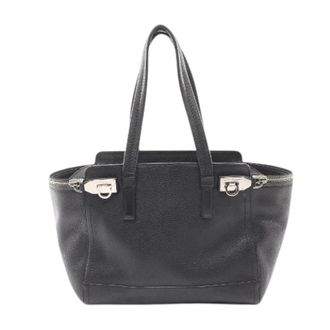 Ferragamo Sac &agrave; main Gancini en cuir Pre-owned - Femme - Pre-owned - Noir - Taille: ONE Size
