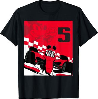 Disney Racing 5th Birthday 5 Years Old Mickey Mouse Race Car T-Shirt