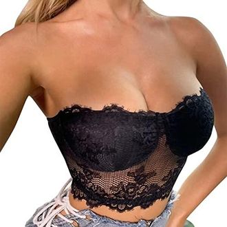 Generic 2026 Soutien-gorge sexy en dentelle pour femme avec sous-v&ecirc;tements de base, Noir, M