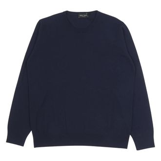Roberto Collina Homme, Pulls, Bleu, Taille: M Crew Neck Knit Top