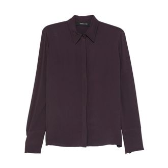 Federica Tosi Femme, Blouses et Chemises, Violet, Taille: 36 FR Chemise Violette Col Manches Longues