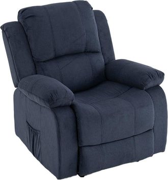 Best Mobilier Bestmobilier - Armand - fauteuil relax électrique en velours côtelé - bleu marine