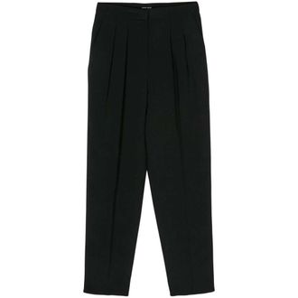 Giorgio Armani Schwarze Seiden Glitzerhose - - Trousers - Damen - Schwarzk - L
