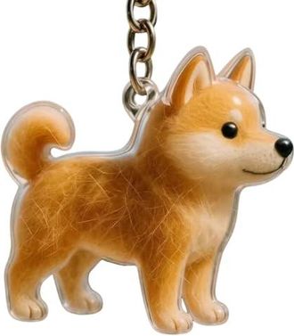 Generic Porte-cl&eacute;s en forme de poils de chien - Souvenir comm&eacute;moratif pour poils danimaux - Bo&icirc;te de rangement pour portefeuille, sac &agrave; main pour filles, homm