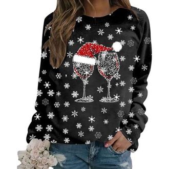 Generic Sweatshirt élégant sans Capuche pour Femmes col Rond et Manches Longues Pull Sportif Doux et décontracté Tendance Streetwear Coupe Confortable et Poly