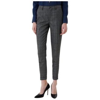 Liu Jo Karierte Hose mit Lurex und verk&uuml;rztem Schnitt - - Trousers - Damen - Grau - M