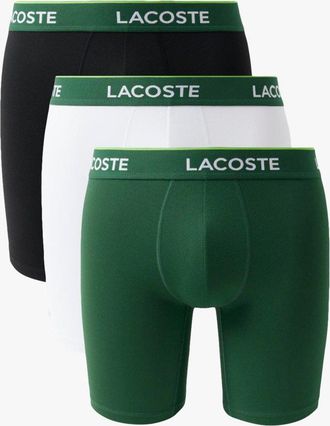 Lacoste Lot de 3 boxers longs &agrave; ceinture logotyp&eacute;e