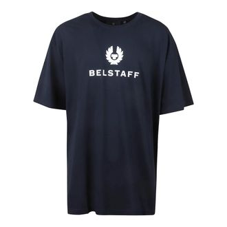 Belstaff Homme, Tops, Bleu, Taille: 3XL T-shirt en jersey de coton avec logo