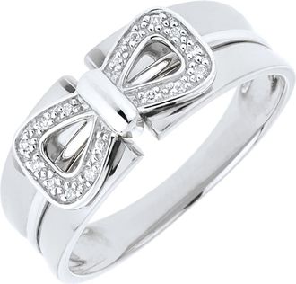 Edenly Ring Korsett Schleife in Weißgold