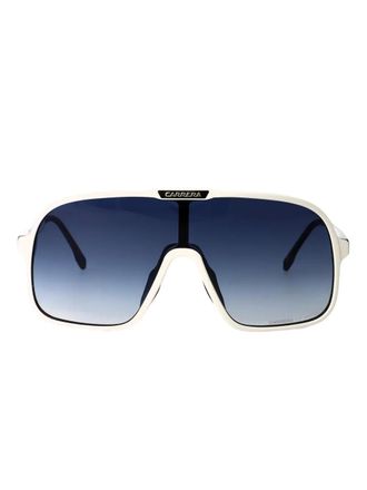 Carrera Sonnenbrille mit Shield-Gestell - Wei&szlig;