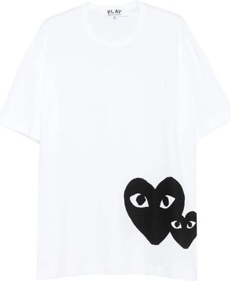 Comme Des Gar&ccedil;ons Black Heart Oversized Logo T-Shirt