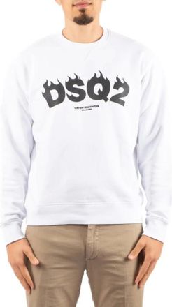 Dsquared2 Homme, Sweatshirts et sweats &agrave; capuche, Blanc, Taille: 2XL SweaT-shirt Cool Fit