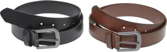 Urban Classics Easy Synthetic Leather Belt 2-Pack black/silver+brown/silver, L/XL
