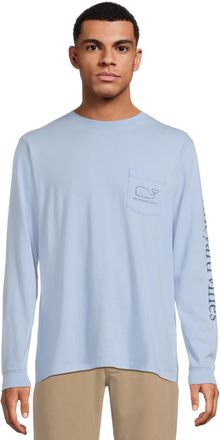 Vineyard Vines Mens Long-Sleeve Vintage Whale Pocket Tee T-Shirt, Jake Blue, XL