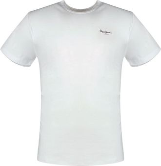 Pepe Jeans London Herren Original basis 3 N T shirt, Weiß (White), XXL EU