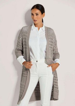 Madeleine Strickjacke Lange Strickjacke mit Ajour-Muster