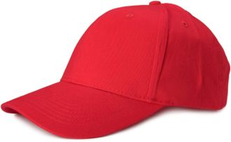 styleBREAKER Unisex 6-Panel Baseball Cap | gebürstete Baumwolle | Klettverschluss verstellbar | einfarbiges Basecap für Damen und Herren, Farbe:Rot