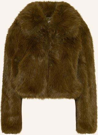 Frankie Shop Kunstfell-Jacke Hope gruen