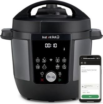 Instant Pot Plus 9-in-1-Multikocher 5,7 l - Gebürsteter Edelstahl, Schnellkochtopf, Schongarer, Reiskocher, Sauteuse, Joghurtbereiter, Speisenwärmer, Dampfgarer, 