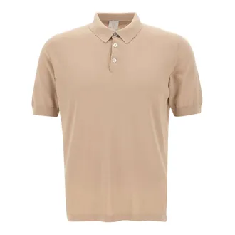 Eleventy Homme, Tops, Beige, Taille: S Polo en cr&ecirc;pe de coton tricot&eacute;