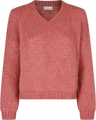 Roberto Collina Scollo V ML - Femme - Pulls - Rose - Taille: 40 FR