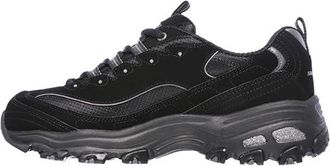 Skechers Femme Dlites Biggest Fan Baskets Tendance, Black Trubuck Mesh Trim, 37 EU