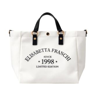 Elisabetta Franchi Femme, Sacs, Blanc, Taille: ONE Size Tote Bag