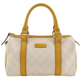 Gucci Sac &agrave; main GG Supreme Pre-owned (Mini Boston Bag) - Femme - Pre-owned - Jaune - Taille: ONE Size