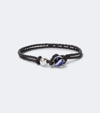 Bottega Veneta Bracelet Knot en argent et cuir