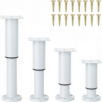 Generic Verstellbare M&ouml;belf&uuml;&szlig;e Metall, M&ouml;belbeine H&ouml;henverstellbar 8-42 cm, M&ouml;belbeine F&uuml;r Tisch, Sofa, Schrank, Bett, DIY M&ouml;bel, Schwarz Und Wei&szlig; M&ouml;belbeine 