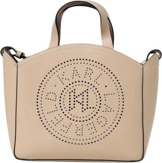 Karl Lagerfeld Femme, Sacs, Beige, Taille: ONE Size KIkonik Top Handle Laser Cut